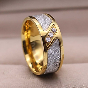 ringheart Couple Rings Matching Ring 1.5ct CZ Gold Plated Women Wedding Ring Sets for Him and Her His Her Ring Sets