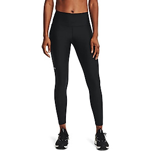 Under Armour Womens HeatGear Armour High No-Slip Waistband Pocketed Leggings, Black (001)/White, Large Tall
