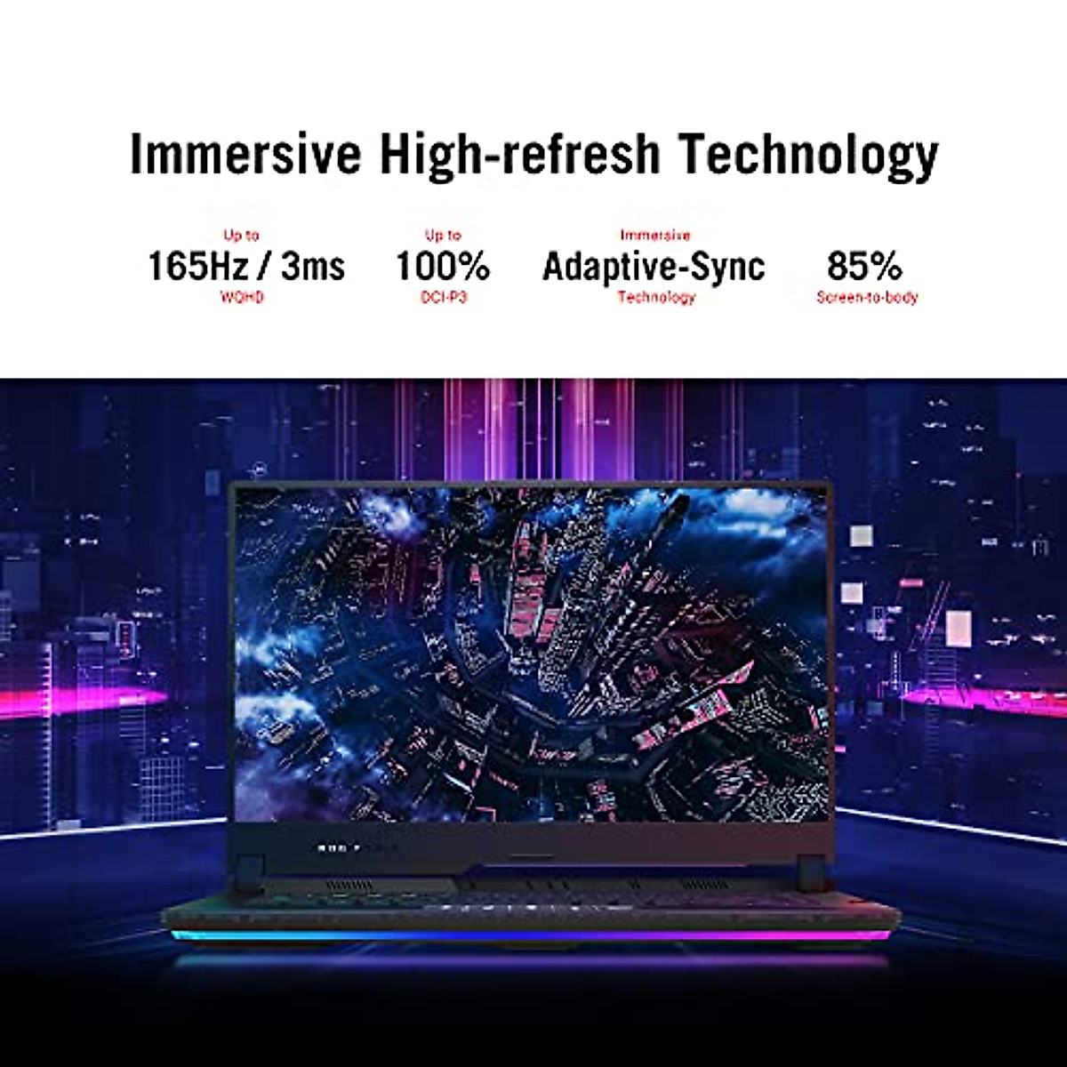 ASUS ROG Strix Scar 15 (2021) Gaming Laptop, 15.6” 165Hz IPS QHD, NVIDIA GeForce RTX 3080, AMD Ryzen 9 5900HX, 32GB DDR4, 1TB SSD, Opti-Mechanical Per-Key RGB Keyboard, Windows 10 Pro, G533QS-XS98Q