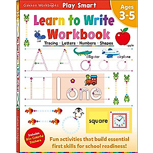 Play Smart Handwriting Workbook Ages 3-5: Handwriting Practice: Preschool Activity Book With Stickers