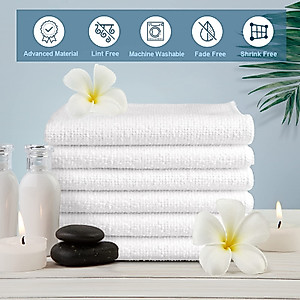 HOMEXCEL Microfiber Washcloths Towel Pack of 50, 12" x 12" Highly Absorbent and Soft Face Towels Wash Cloths for Bathroom, Gym, Hotel and Spa, Fast Drying Multi-Purpose Cleaning Cloth, White