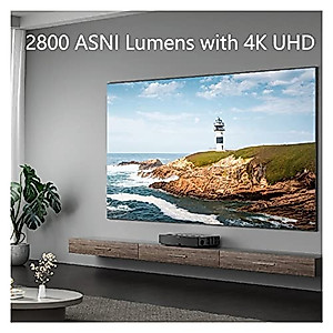 4K Ultra HD Projector Global Version 2800 ANSI Lumen TV WiFi 6.0 for Home Theater Projector (Color : T1)