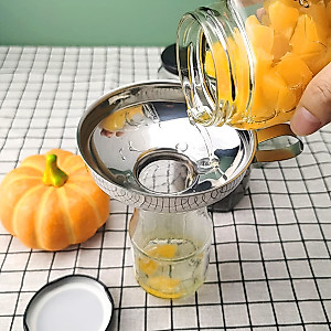 Canning Funnel for Kitchen Use, Wide Mouth Funnel for Mason Jars, Large Canning Funnels for Filling Bottles, Stainless Steel Food Funnel Set