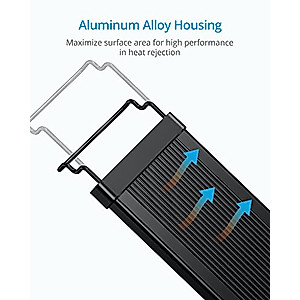 NICREW ClassicLED Gen 2 Aquarium Light, Dimmable LED Fish Tank Light with 2-Channel Control, White and Blue LEDs, High Output, Size 18 to 24 Inch, 15 Watts