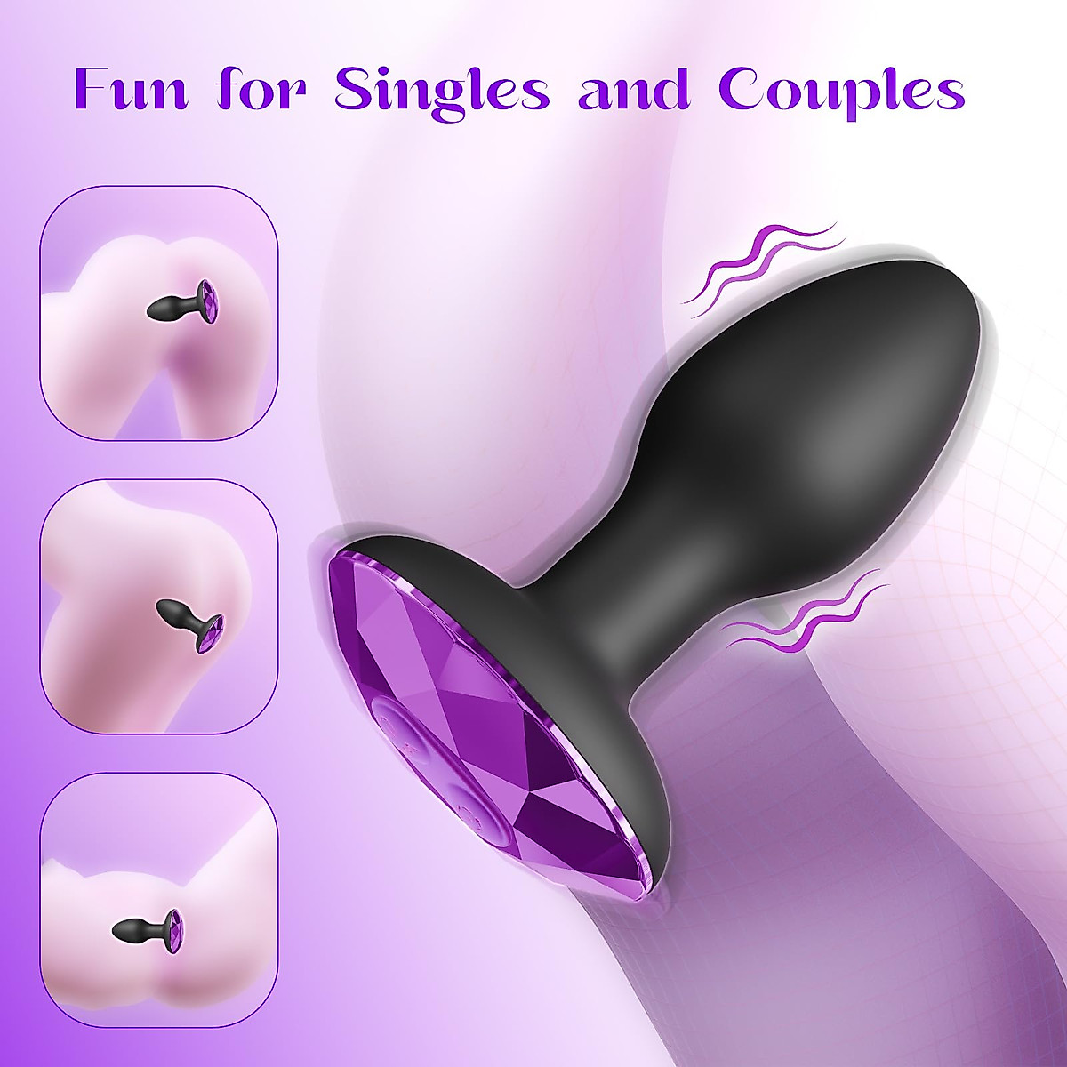 ZQADZY Anal Plug Adult Sex Toy with 10 Rotating & Vibration Settings, Couple Sex Toys Anal Vibrator, Vibrating Butt Plug Sex Toys for Men Female Sex Toys Prostate Massager, Adult Sex Toys & Games