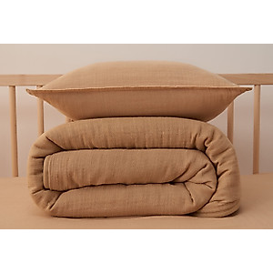 Muslin Baby Quilt, 36"x45", Super Soft Comforter, Nursery Crib Blanket, 100% Muslin Cotton Double Layer Shell & Thermo Fiber Fill, Breathable, Durable for Infant Toddler (Warm Sand)