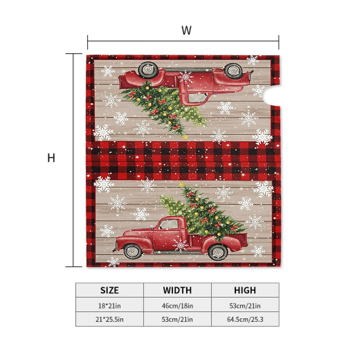 Christmas Mailbox Covers Magnetic Standard Size 18x21 Winter Green Xmas Car Truck Tree Snowflakes Red Plaid Print Decorative Mailbox Wrap Cover Holiday Decorations Outdoor Home Patio Garden Decor