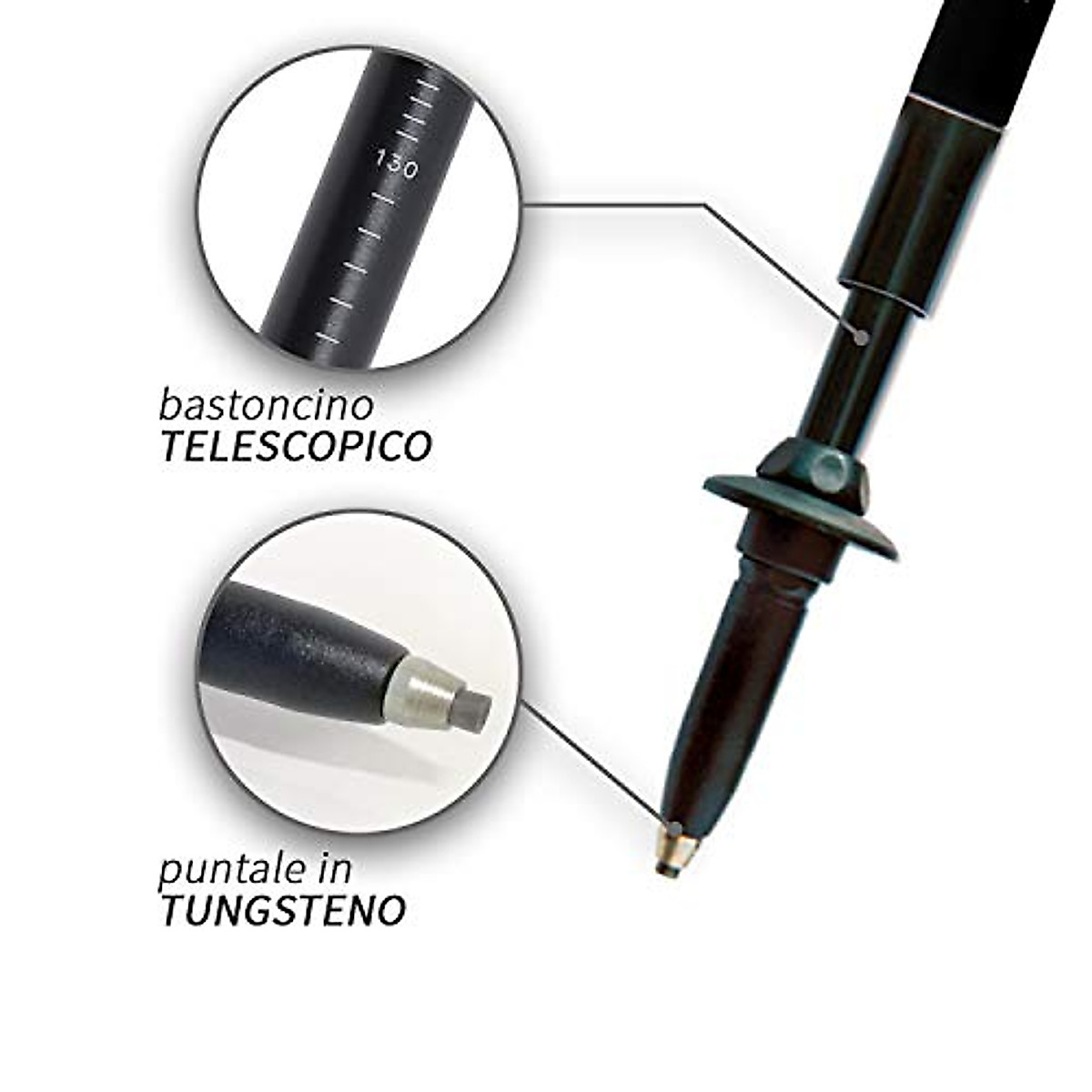 Fizan Compact 3 Trekking Poles – 5.6 oz Ultralight, Backpacking, Thru Hiking Poles, Adjustable, Collapsible, Customized Fit, EVA Grips, Aluminum Walking Sticks (Compact 3 / EVA/Pink)