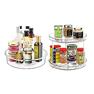 Clear Lazy Susan Turntable Organizer for Cabinet - Kitchen Pantry Organization and Storage