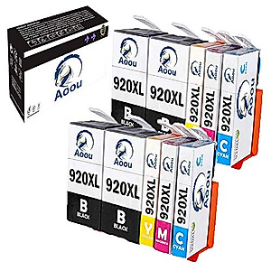 Aoou 920 Ink Cartridges, 10 Pack Compatible 920XL 920 XL Ink Cartridge for Officejet 6500 6000 7000 7500 6500A 7500A Printer (920XL-4BK2C2M2Y)