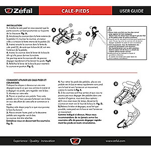 Zefal "Cristophe Mountain Bicycle Half Toe Clips, S/M , Black