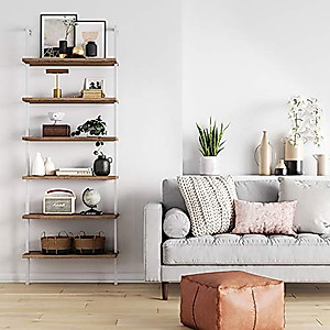 Nathan James Theo 6-Shelf Tall Bookcase, Rustic Oak/White & Theo Industrial Bookshelf with Wood Drawers and Matte Steel Frame, 3-Shelf, Oak/White