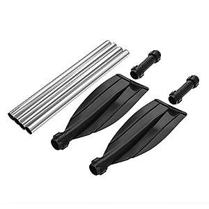 Kayak Paddles, Pair of Detachable Boat Oars Lightweight Aluminum Alloy Ribbed Blade Boat Paddleboard for Kayaking Boating Canoeing Surfing Outdoor Water Sports- 2 Pieces