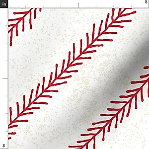Spoonflower Fabric - Baseball, Stitch, Sport, Ball, Kids, Classic, American, Summer, Game, Printed on Petal Signature Cotton Fabric by The Yard - Sewing Quilting Apparel Crafts Decor