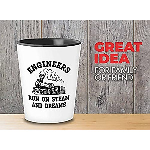 Flairy Land Train Engineer Shot Glass 1.5oz - Engineers run - Railroad Engineer Train Engineer Train Birthday Party Supplies Locomotives Train Conductor