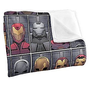 Marvel Iron Man Blanket, 50"x60", Collection of Iron, Silky Touch Super Soft Throw Blanket