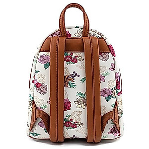 Loungefly Disney Princesses Floral Print Faux Leather Womens Double Strap Shoulder Bag Purse