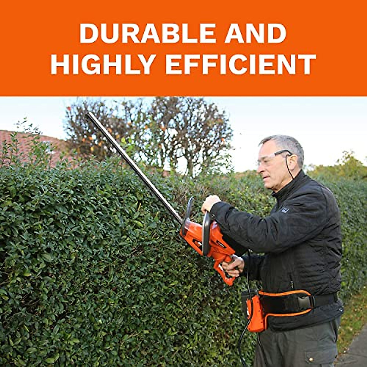 Redback 40V Hedge Trimmer Cordless Bush Trimmer with 1300 RPM Maneuverable 40V Battery Operated Hedge Trimmer Gardening Tools for Cutting and Pruning Shrubs W/ 2Ah Battery Charger