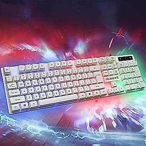 B Blesiya Mechanical Keyboard 104 Keys Gaming Keyboard for PC Gamer Computer Laptop, White Keyboard