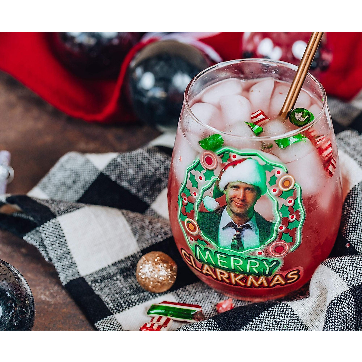 National Lampoon's Christmas Vacation Merry Clarkmas Stemless Glass | 20 Ounces