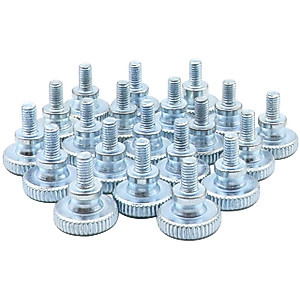 LBY 30pcs Knurled Hand Screw, M3 x 6mm Flat Knurled Head Fully Threaded Thumb Screws(Double Layer Step), Carbon Steel Galvanize