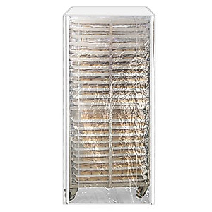 QWORK Bun Pan Rack Cover with Zippers, Clear Plastic Sheet Pan Rack Cover, 28" L x 23" W x 61" H, 20-Tier