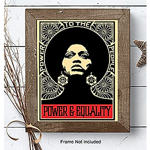 African American Wall Art & Decor - Black Culture - Power to The People - Black Art - Black Pride Poster - Black Lives Matter Sign - Gifts for African American Women, Men, Girl, Boy - Classroom Decor