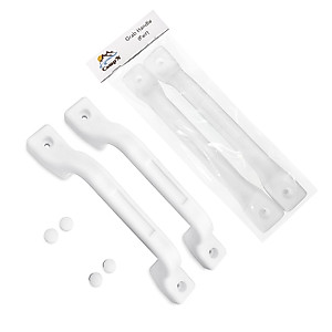 Camp'N RV Grab Handle - White Sturdy 2-Pack Plastic Handles with Mounting Hardware, Ideal RV Handrail for Campers, Adults, and Elderly Safety
