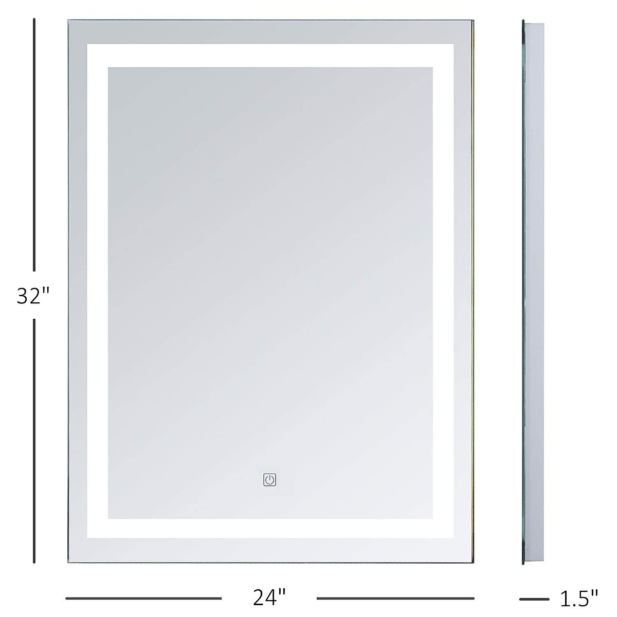 HOMCOM LED Bathroom Mirror Wall Mount Vanity Make Up Mirror with Dimmable Touch Switch Control and Defogger, Waterproof - 32" x 24"