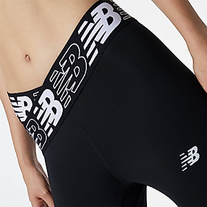 New Balance Women's Relentless Crossover High Rise 7/8 Tight, Black, Medium
