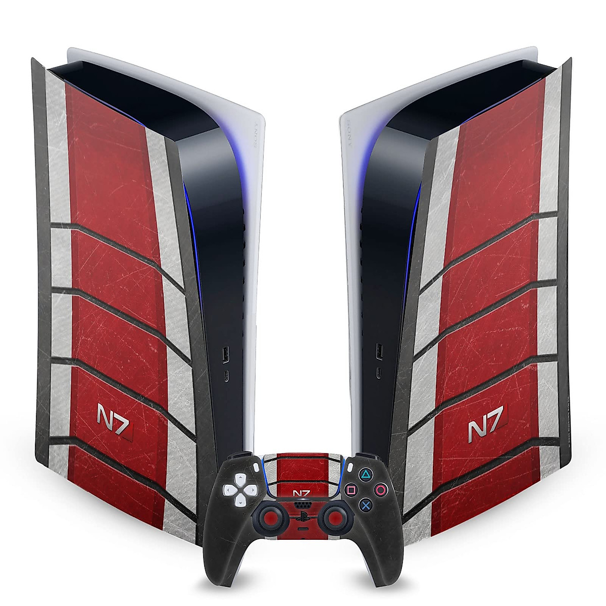 Head Case Designs Officially Licensed EA Bioware Mass Effect N7 Logo Armor Graphics Vinyl Faceplate Gaming Skin Decal Compatible With Sony PlayStation 5 PS5 Digital Console and DualSense Controller