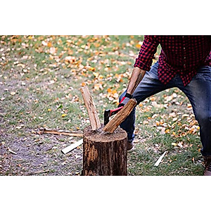 INTERTOOL 15” Hatchet Axe, Small Camp Hand Axe, 1.3 lbs, Wood Chopping, Splitting, Shock Absorbing Fiberglass Anti-Slip Handle HT-0261