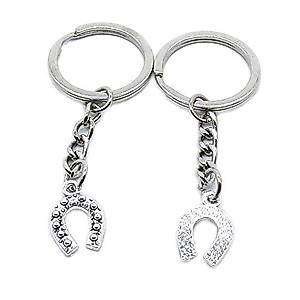 100 Pieces Keyring Keychain Wholesale Suppliers Jewelry Clasps LG8O9R Horseshoe Horse Hoof