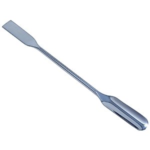 Double Ended Micro Lab Scoop Spoon Half Rounded/Flat End Spatula, 6" L Stainless Steel