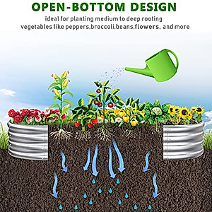 Mostmahes 6x2.3x1ft Galvanized Raised Garden Bed for Flowers, Outdoor Raised Planter Box, Backyard Metal Raised Garden Bed for Plant