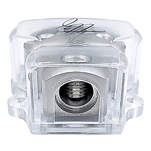 TTZ Audio 3 Way Power Distribution Block 1 x 0GA in to 3 x 4GA Out Splitter for Multiple Car Audio Amplifier Connection, 0 Gauge - 3 x 4 Gauge (3-Way)
