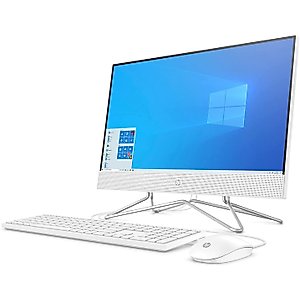 HP 22-Inch Full HD WLED All-in-One PC, Intel Celeron G5900T Dual-Core Processor, 16GB DDR4 RAM, 512GB PCIe NVMe M.2 SSD, Webcam, DVD-RW, Mouse & Keyboard Combo, Windows 10 Home, White