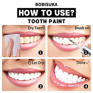 BOBISUKA White Tooth Paint, Instant Bright White Costumed Teeth Paint - No Streak, Safe, Long Last Tooth Makeup FX Paint, Perfect for Cosplay, Halloween Makeup, Theater, and Special Effects (5 ml)