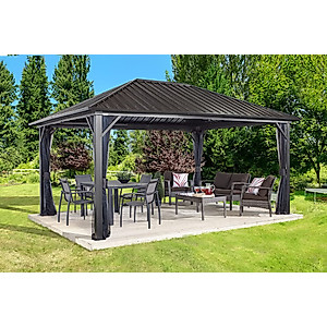 Genova Gazebo 12 x 16 ft. Steel roof