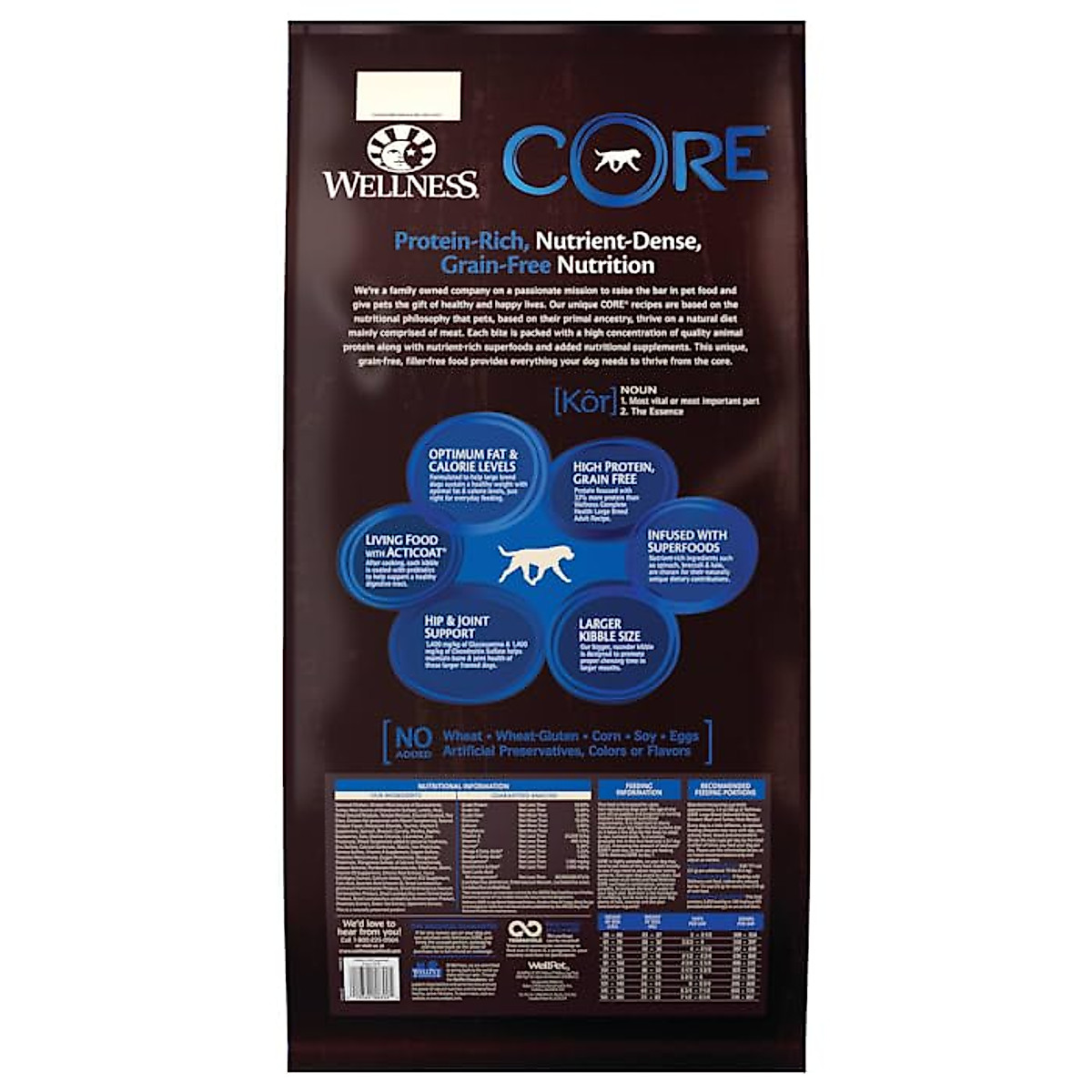 Wellness CORE Natural Grain Free Large Breed Original Dry Dog Food, 24 lbs