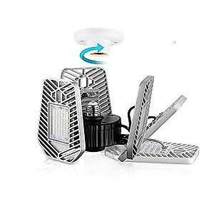 Garage Lighting,80W Garage Lights Ceiling LED,Close to Ceiling Garage Light Fixture,9000 Lm 5000K Super Bright LED Garage Lights with 3 Leaf LED Lights for Garage Barn Basement Workbench
