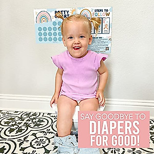 Boho Potty Training Chart for Toddler Girls - Potty Training Sticker Chart for Girls Potty, Potty Chart for Girls with Stickers, Sticker Chart for Kids Potty Training Reward Chart, Kids Reward Chart