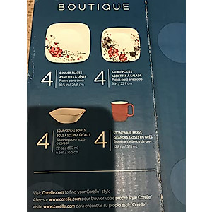 Corelle Chelsea Rose Chip & Break Resistant 16pc Dinner Set, Service for 4