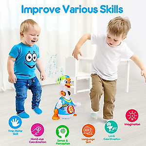 OCATO Baby Toys 12-18 Months Crawling Infant Toys Baby Musical Toys for Toddlers 1-3 Dancing Walking Swing Goose Toy Educational Interactive Light-up Gifts Toys for 1 2 3 4 5 Year Old Boys Girls Kids