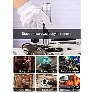 12 PCS Manual Impact Driver, S2 Alloy Steel Impact Driver Bit Set, Broken Bolt Extractor Set, Rust Screw Extractor, Impact Screwdriver for Dismantling the Old Screws (12PCS)