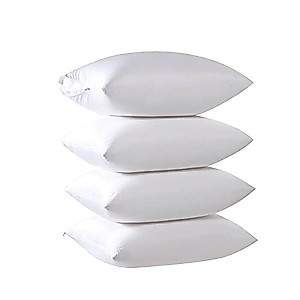 4 Pack Waterproof Down Feather Proof Pillow Protectors with Zipper Queen Size Set of 4 Protective Covers for 20x30 20x28 Bed Pillows