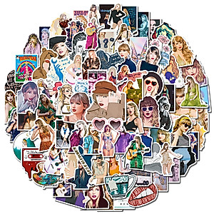 JXJMYU 100pcs Tayloris Music Sticker for Adult, Female Pop Singer Ablum Stickers for Teen Girl, Waterproof Vinyl Sticker for Water Bottle Laptop Phone Party Favors