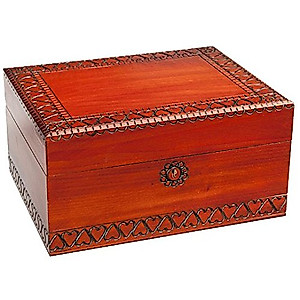 Enchanted World of Boxes Large Vintage Decorative Wooden Keepsake Box with Lock and Key – Also A Desk Jewelry Box That Makes A Fascinating Decoration – Great Gift for Adults, Teens, and Children