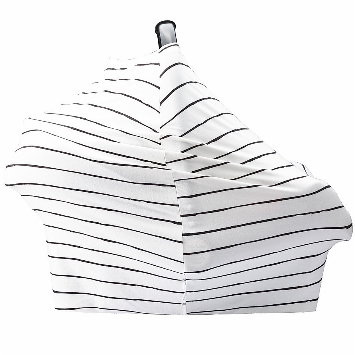 Arnzion Car Seat Cover Baby – Multi-use Nursing Cover-Up for Breastfeeding, Carseat Canopy Cover, Stretchy Infant Stroller Covers for Boys and Girls (White with Black Stripes)