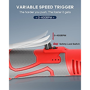 GCCSJ 3/8" Cordless Ratchet Wrench, 18V Cordless Ratchet Wrench, Electric Wrenches 45 FT-lbs 400RPM Electric Ratchet Wrench Set with 2 PCS 2000 Ah Lithium-Ion Battery, 7 Sockets and Charger